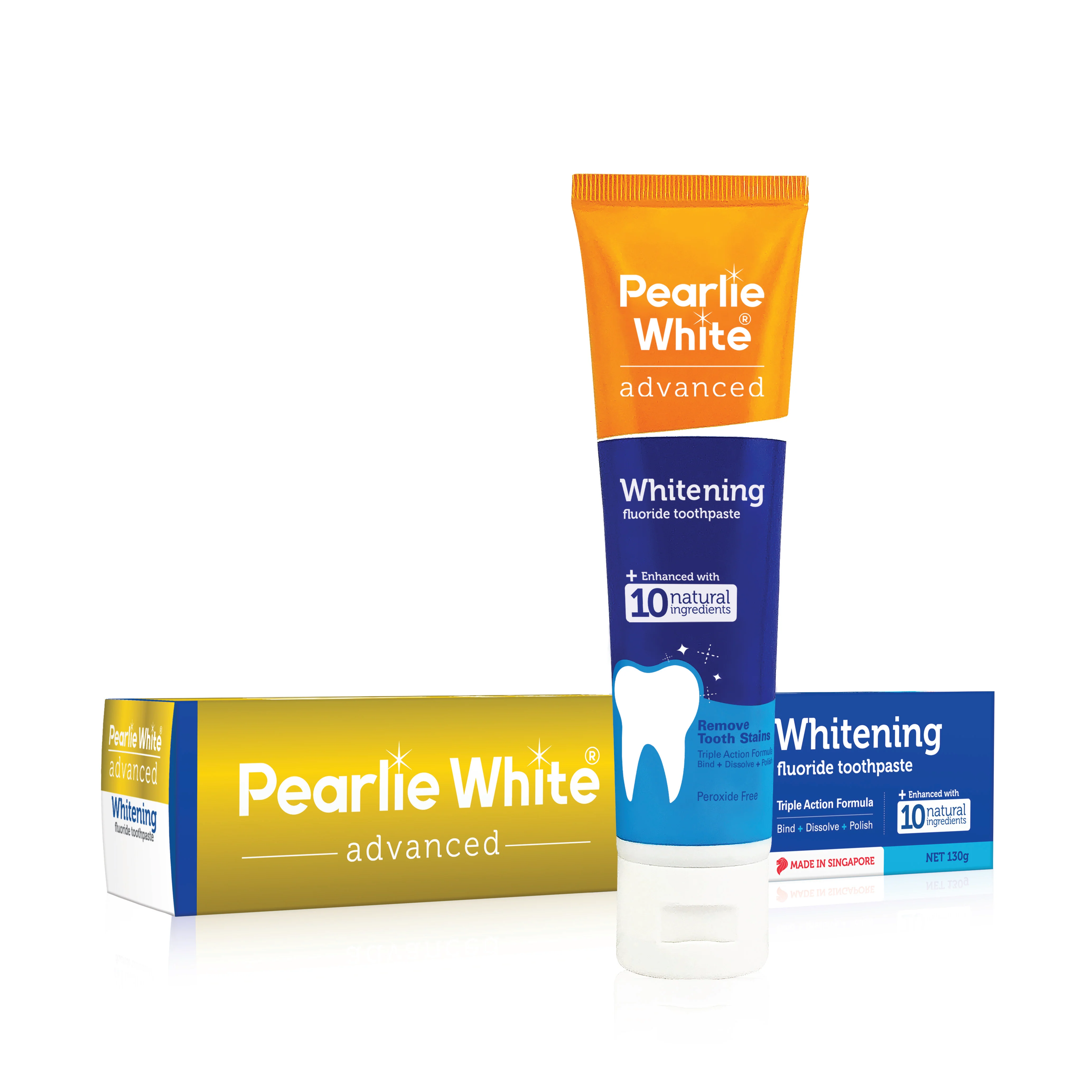 Pearlie White Advanced Whitening Enhanced Fluoride Toothpaste 130g | National Skin Centre